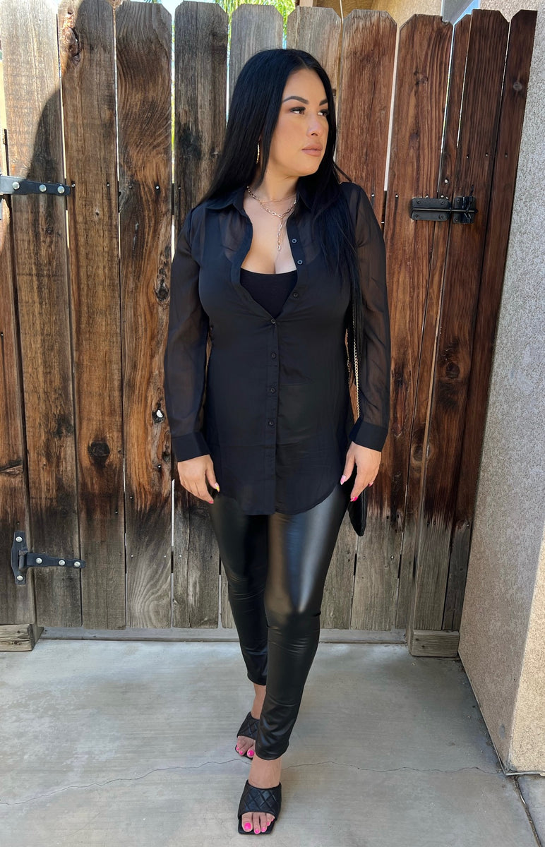 Adina Yoru Chiffon Button Down – Dripped Out Babes